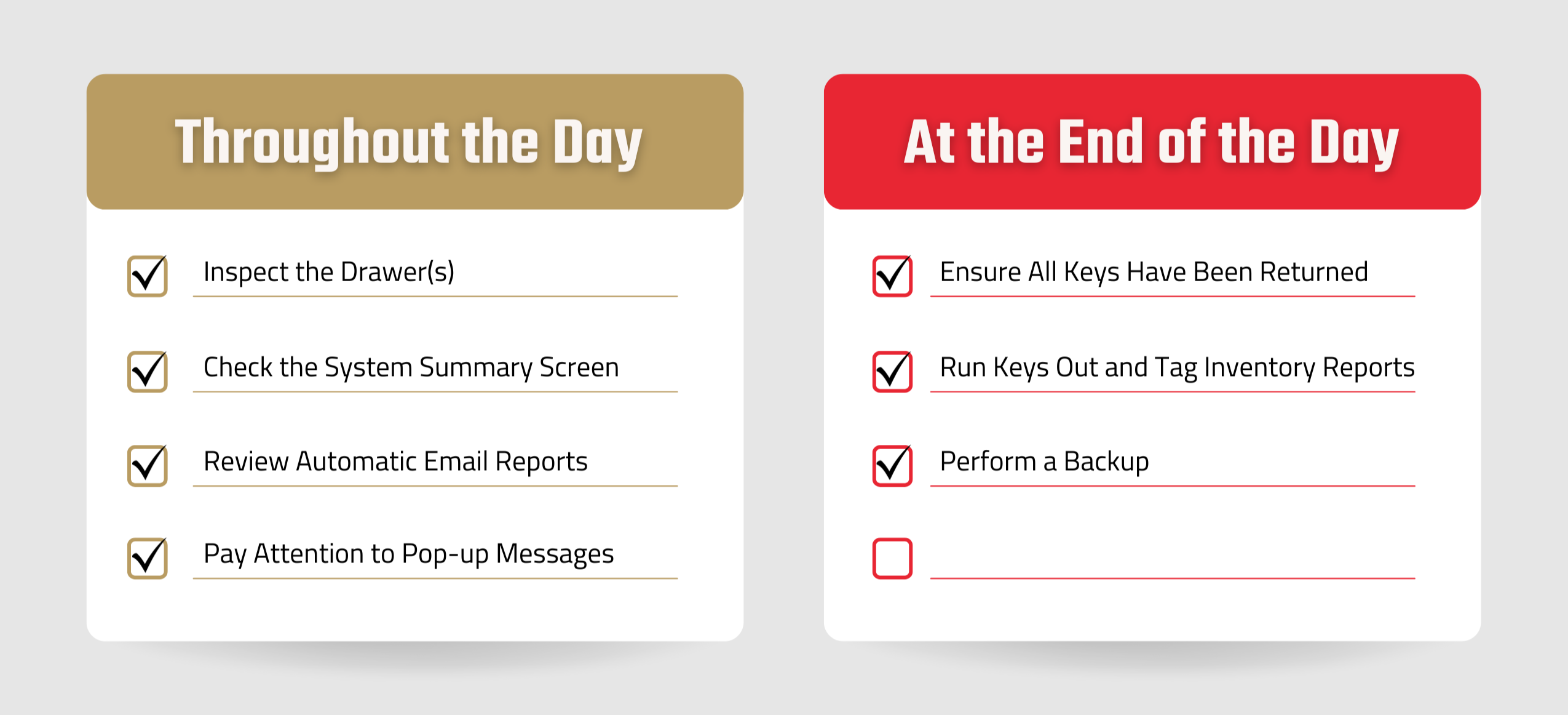 Customer Tip: Create a Daily Key Control System Checklist